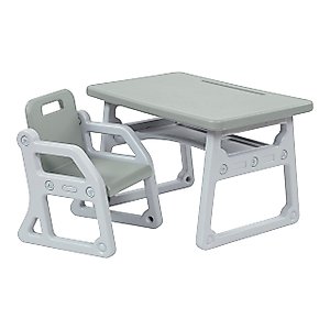 ECR4Kids Toddler Plus Desk and Chair, Kids Furniture, Grey/Light Grey
