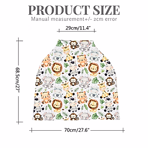 Terriboo Nursing Cover for Newborn Breastfeeding Multi Use Infant Stroller Canopy Unisex Baby Car Seat Cover High Chair Cover Shopping Cart Cover for Baby Boy and Girl (Zoo)