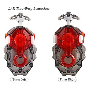 Battling Tops Burst Launcher B-184,L/R Two-Way Launcher,DB Layer System Pull-Wire Launcher (Red)