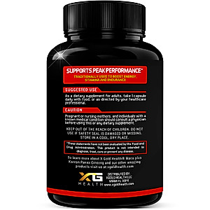 Maca Root Capsules 10,000mg + Korean Panax Ginseng 1,400mg - 20x Concentrated Extract Black + Red + Yellow Maca Root, 10x Concentrated Extract Panax Ginseng Capsules - Ultra Potent & Highly Purified