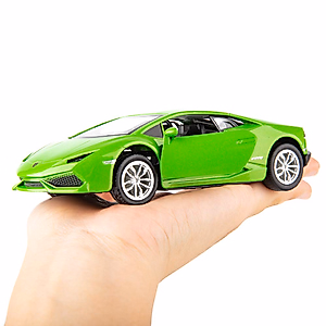 TGRCM-CZ 1/36 Scale Lamborghini Huracan LP610-4 Casting Car Model, Zinc Alloy Toy Car for Kids, Pull Back Vehicles Toy Car for Toddlers Kids Boys Girls Gift (Green)