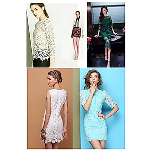 Lace Fabric for Dressmaking for Floral Bridal Wedding Dress Flower Fabric Table Cloth DIY Crafts Clothing Curtains 150 Cm Wide Sold by The Meter(Color:Royal Blue)