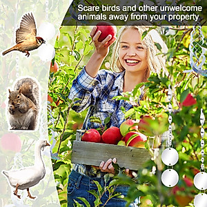 Nitial 39 Pcs Bird Deterrent Devices Outdoor Set 10 Bird Reflective Rods 20 Double Sided Bird Reflector 4 Reflective Pinwheels with Stakes 4 Bird Spiral Reflectors 1 Bird Scare Tape for Yard