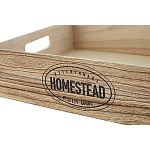 Premier Housewares Rustic Homestead Crate, Natural, Paulownia Wood, Plywood
