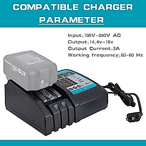 IRONFIST Lithium-Ion Battery Charger 14.4V 18 Volt with LED Screen Replacement for Makita Lithium-Ion Batteries BL1850 BL1840B BL1820 BL1815 BL1860 BL1430 BL1450 BL1830