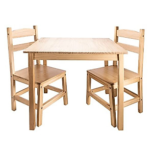 Rose Art Kids Solid Natural Wood Table and 2 Chair Set