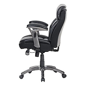 Serta® Smart Layers™ Siena Bonded Leather Mid-Back Manager's Chair, Black