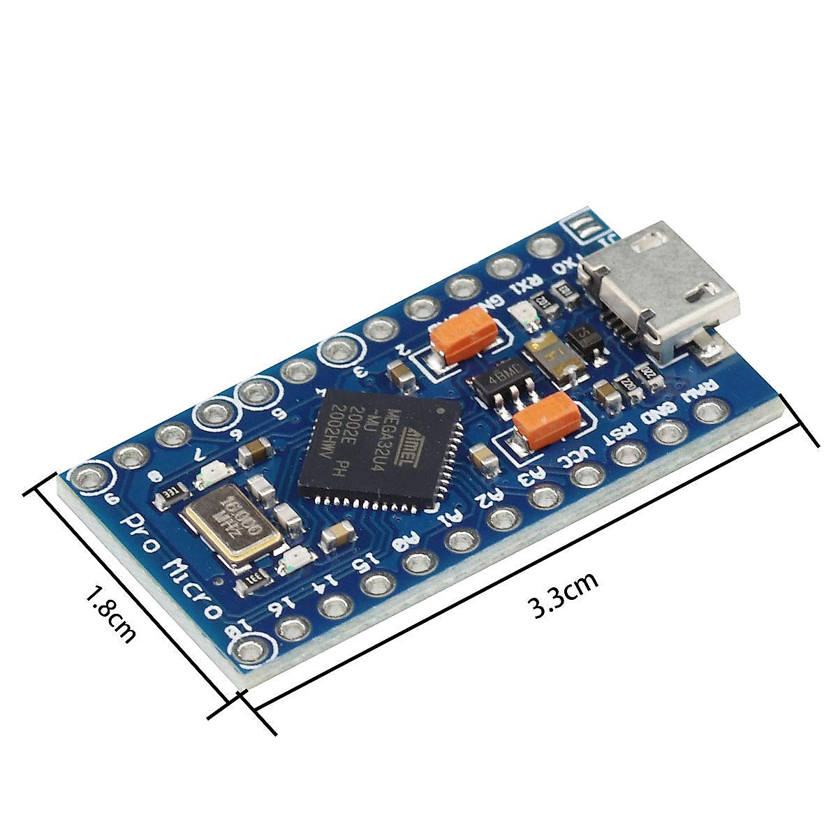 VKLSVAN 2PCS Pro Micro ATmega32U4 5V 16MHz Micro USB Development Board Module