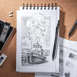 Nicpro 0.7 mm Mechanical Pencils Set with Case, 3 Metal Artist Pencil With 6 Tube HB Lead Refills, 3 Erasers, 9 Eraser Refills For Architect Art Writing Drafting Drawing, Engineering, Sketching, Black