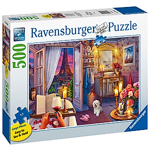 Ravensburger Cozy Bathroom Jigsaw Puzzle - 500 Piece Large Format | Adult Friendly | Unique Softclick Technology Vibrant & Glare-Free | FSC-Certified Sustainable Product
