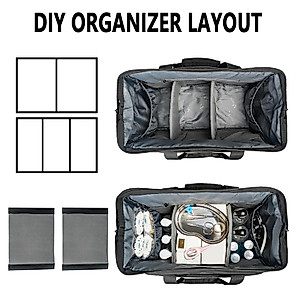 MATEIN Medical Bag, Large Water-Resistant First Aid Bags with Many Pocktets for Nursing, Portable Clinical Home Health Bag Doctor Bag Nurse Gifts for Home Visits, Health Care, Hospice, Black