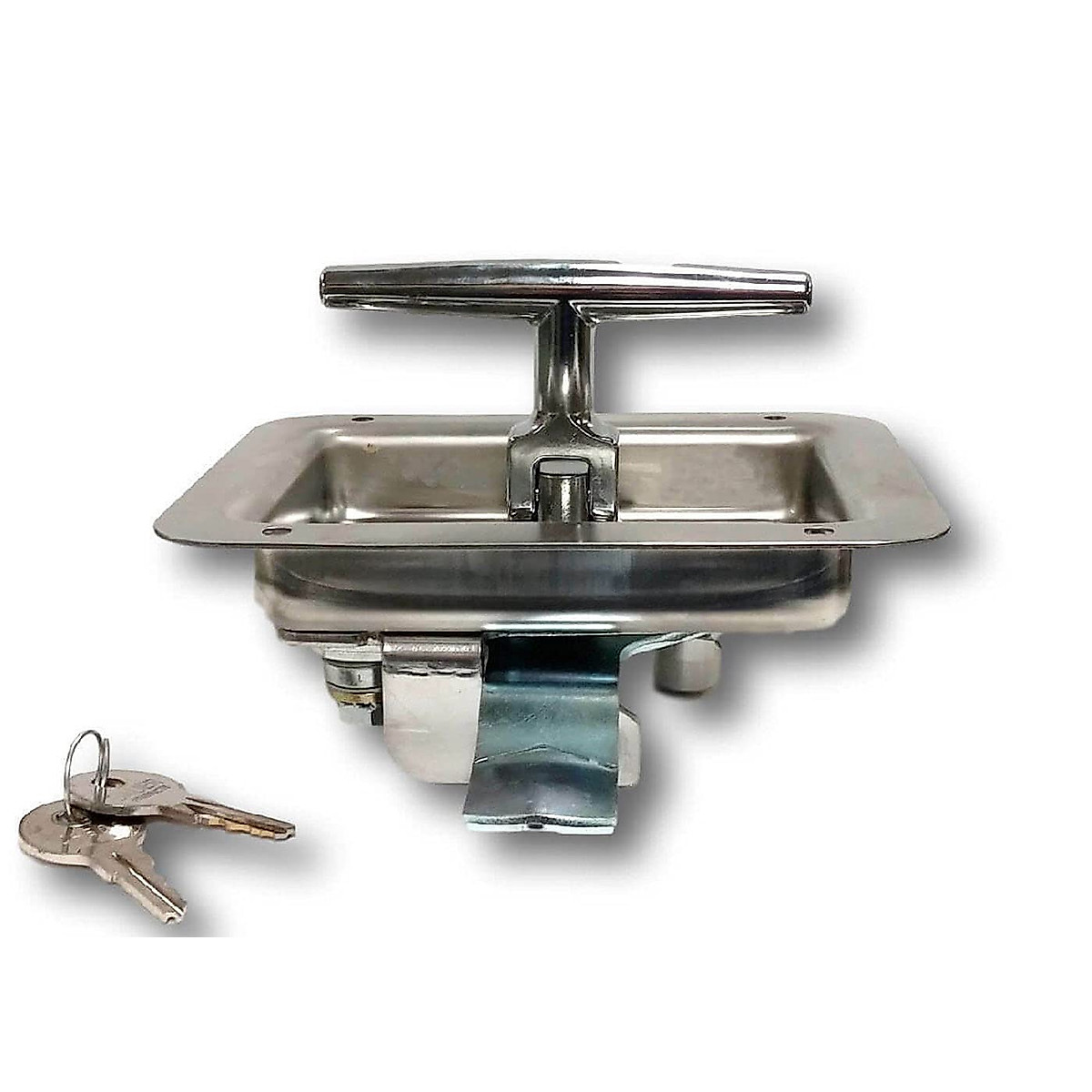 Gordon Glass® Stainless Steel 3 Point Folding T-Handle | Contractor Cap Folding T-Handle, Chrome | Bauer Products 711 | for Camper RV Truck Tool Box | are Truck Cap Folding Handle