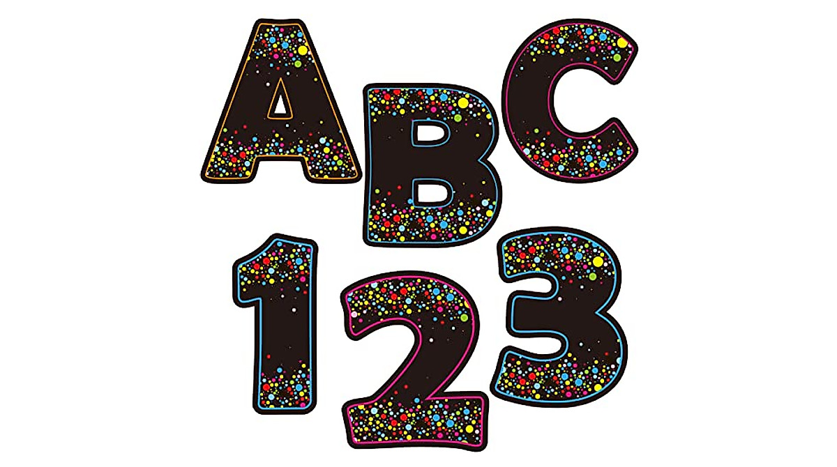 76 Pcs Letters Combo Pack Classroom Black Alphabet Letters Numbers ...