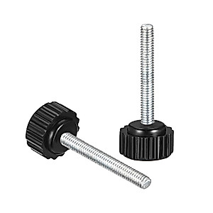 uxcell M4 x 30mm Metric Male Thread Knurled Clamping Knobs Grip Thumb Screw on Type Hand Clamping Handle Bolt with Plastic Knobs Black 3 Pcs