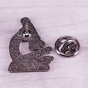 Chemical Microscope Metal Brooch Delicate Biology Badge Molecular Enamel Pin Creative Jewelry Gift Medical Graduation Student Doctor Nurse