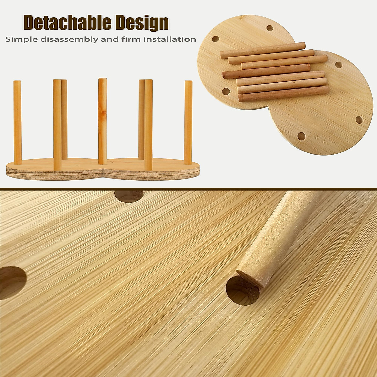 DIFENLUN Round Wooden 2 Compartment Coffee Table Organizer, Cup Dispenser Countertop, Disposable Paper Cup Holder, Lid Organizer for Restaurant Countertop Storage Supplies