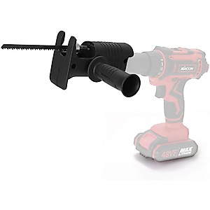 QINALO Electric Drill Reciprocating Saw Adapter, Electric Reciprocating Saw Accessory Kit with Wireless Adapter Kit and Ergonomic Black Handle, Portable Electric Jig Saw for Wood and Metal Cutting