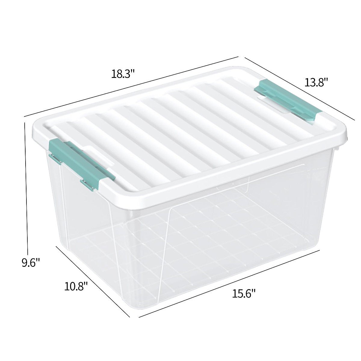 CadineUS 4-pack 35 Quarts Large Latching Storage Boxes, Clear Plastic Organizer Tote Bins with Lids