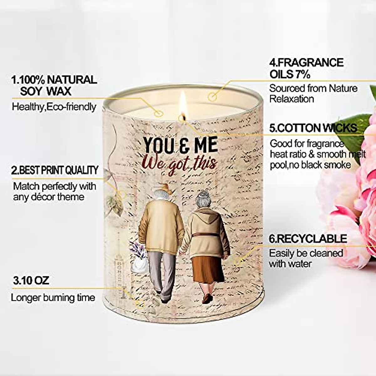 Lavender Candles Gifts for Wife from Husband, Wife Valentines Day Candles Gifts, Anniversary Wedding Candles Gifts for Wife, Birthday Gifts for Wife, Valentines Day Romantic Gifts for Her