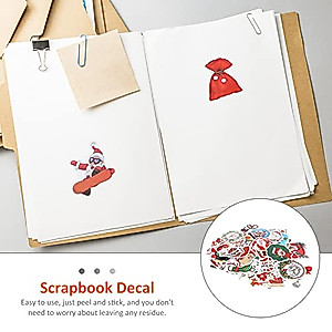 OSALADI 100pcs Notebook Stickers Holiday Xmas Stickers Planners Decals Nativity Decor DIY Laptop Sticker Diary Decorative Sticker Luggage Stickers Computer PVC Waterproof Stickers