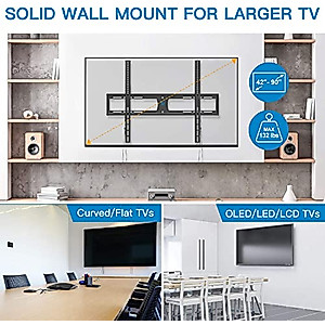 Pipishell Low Profile Fixed TV Wall Mount Bracket Ultra Slim for Most 42-90 Inch LCD OLED QLED 4K Plasma Flat Curved Screen TVs up to132lbs Max VESA 800x600mm, Fits 16", 18", 24" Wood Studs