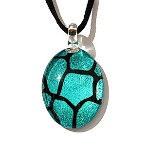Handmade Dinosaur Egg Style Glass Pendant Glass Blown Necklace Jewelry No.1 - Collection Y2015