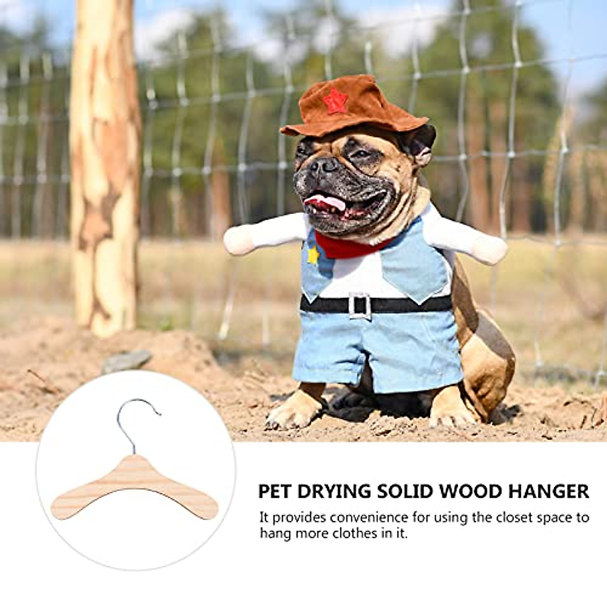 NUOBESTY 10pcs Wood Standard Hangers Dog Clothes Hangers Wooden Clothes Hangers Coat Trouser Slack Jeans Skirt Shorts Scarf Pant Hangers - 5.5 x 5.5inch