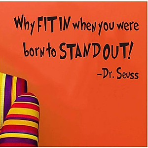 Removable Vinyl Quotes Why FIT in When You were Born to Stand Wall Decals Home Art Decor Sayings Words Lettering Wall Stickers Murals for Nursery Room Kids Room Bedroom Classroom
