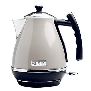 Haden 75010 COTSWOLD 1.7 Liter Stainless Steel Retro Electric Kettle with Auto Shut-Off and Boil-Dry Protection (Putty)