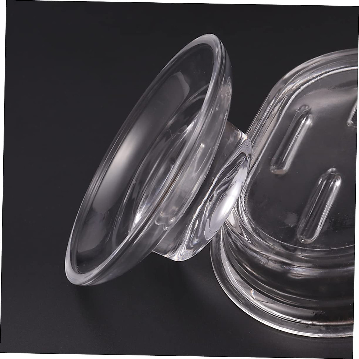 COOLHIYA Box Vanity Soap Savers for Bar Soap Glass Dish Soap Dispenser Glass Container Terrarium Glass Soap Stand Round Tray Sink Tray Decor Bathroom Soap Container Crystal Soap Dish