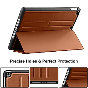 Case for iPad 9th / 8th / 7th Gen Case (2021/2020/2019) 10.2 Inch - Premium Leather Business Edition with Built-in Apple Pencil Holder - Auto Wake/Sleep - Orange
