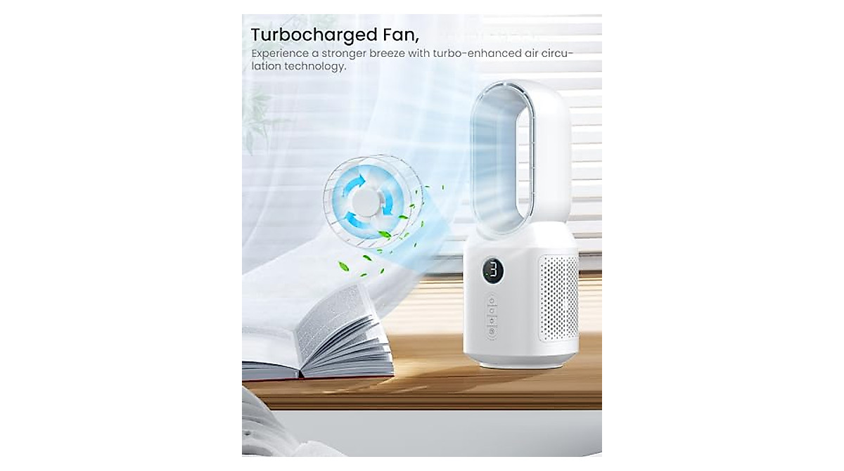 let'me Bladeless Desk Fan - Quiet & Portable 3 Speed Fan