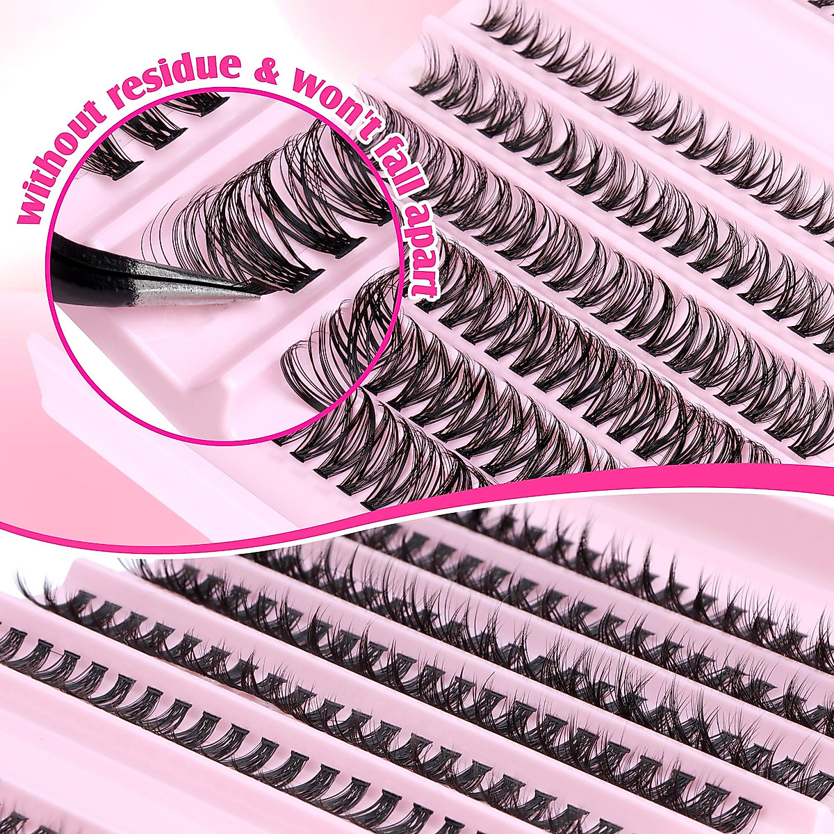 Natural Lash Extension Kit DIY Cluster Eyelash Extension Kit Individual Lashes with Lash Bond and Seal 10-18MM Lash Clusters by HeyAlice (40P, 240PCS, 10-18MM)