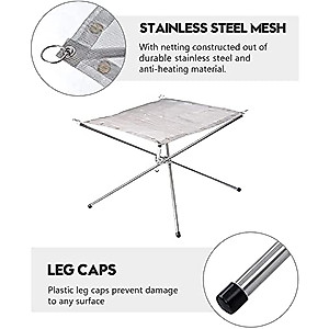 22 inch Portable Outdoor Fire Pit, Collapsing Steel Mesh Fireplace - Perfect for Camping, Backyard and Garden - Carrying Bag Included