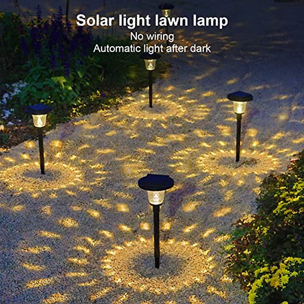 Pathway Lamp, IP65 Waterproof Dual Modes Solar Lawn Light Convenient Efficient Ground Stake Glass for Sidewalk