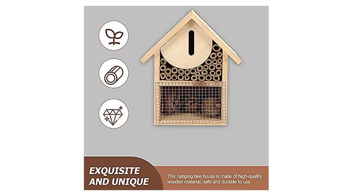 Happyyami Mason Bee House for Pollinators Garden Enhancer