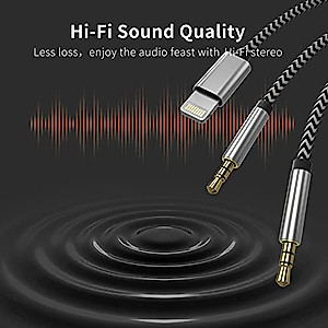 Aux Cord for iPhone, [Apple Mfi Certified] 3-in-1 iPhone Headphones Jack iPhone to car 3.5mm Aux Cord, Lightning to aux Adapter Compatible with iPhone 14/14Pro/13/13 Pro/13 Pro Max/12/12 Pro Max/11