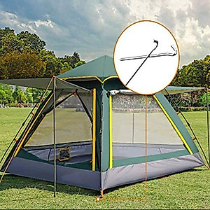 AAGUT Tent Stakes, 25 Pack 9 Inch Camping Tent Pegs, Metal Garden Edging Fence Hooks, Heavy Duty 6 Ga Galvanized Yard Camping Stake for Tarp, Inflatable, Outdoor Christmas Decorations