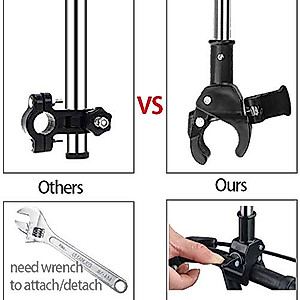 Adjustable Umbrella Mount Holder No Need Any Tooling to Attach Umbrella Clamp, Umbrella Connector Holder to Wheelchairs, Walker, Rollator, Bike, Pram, Stroller