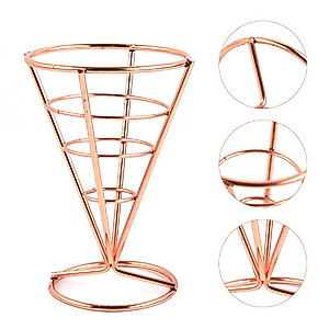 Homoyoyo Ice Cream Cone Stand Sugar Cone Holder Stand Snow Cone Holder Dipping Cup Holder Appetizer Wire Cone Ice Cream Cone Holder Metal Brackets Fish and Chips Cone French Tap Iron