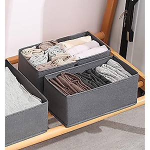 KIKILIE 6 Pack Drawer Organizers for Clothes, Foldable Underwear Drawer Organizer, Closet Clothing Dividers Drawer Dividers Multi-purpose for Shirts, Bra, Socks and Panties (DD5250)