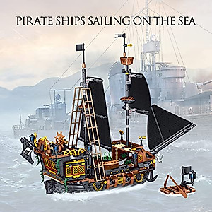 ZYLEGEN Black Pearl Pirate Ship Building Blocks Kit,Sailboat Sets Pirate Micro Brick Toys Set for Ages 6+ Boys Girls,Gift for Adult who Like Adventures Play,Not Compatible with Lego(1328Pcs)