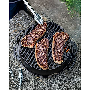 Lodge L12RG Cast Iron Round Kickoff Grill, 12 inch, Black
