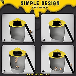 RinneTraps - Flip N Slide Bucket Lid Mouse Trap |Humane or Lethal| |Trap Door Style| |Multi Catch |Auto Reset| |Indoor Outdoor| |No See Kill| |5 Gallon Bucket Compatible| Made in USA (1)