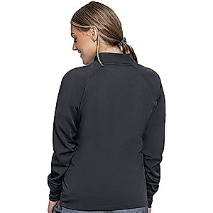 Med Couture Touch Women's Raglan Zip Front Warm Up Jacket, Black, Large