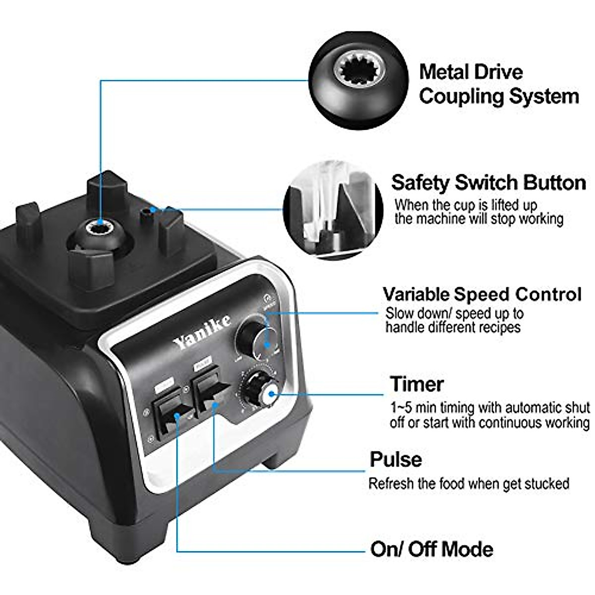 Professional Countertop Blender, 2200W High Power Commercial Blender for Shakes and Smoothies with 70Oz BPA Free Container, Built-in Timer Smoothie Maker Mixer for Crushing Ice, Frozen Dessert