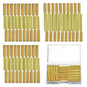 60 Pcs Titanium Plated Grinding Tool Diamond Chainsaw Sharpener Stones Bits High Hardness Chainsaw Sharpening Wheel For Machinery, Bearings, Metal Polishing, Chainsaws (5/32, 3/16, 7/32 Inches)