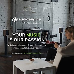 Audioengine HD3 Wireless Speakers with Bluetooth - 60W Powered Computer Speakers for Desktop Monitor and Home Music System with aptX HD Bluetooth, AUX, USB, RCA, 24-bit DAC (Black, Pair)