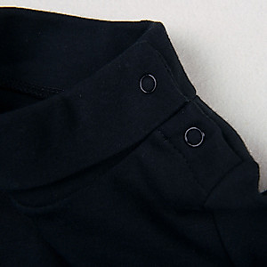 ROMPERINBOX Solid Black Baby Turtleneck Bodysuit Long Sleeve Outfits (Black,18-24 Months)