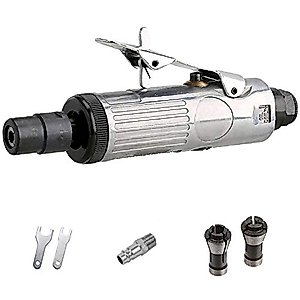 CILEONBE 1/4 Inch Air Die Grinder, 25,000 RPM Free Speed,1/4 Inch (6MM) and 1/8 Inch (3MM) collet,Mini and Compact Size,Polishing Tool